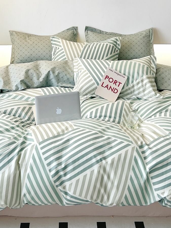 Постельное белье семейное Cleo комплект 2 пододеяльника на молнии сатин хлопок