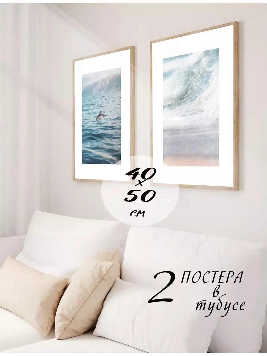 Летние постеры пляж море отдых, 40 x 50 см (с полями), бумага, без рамы
