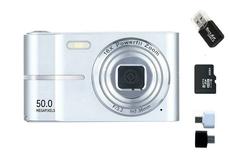 Цифровой фотоаппарат унисекс HEY CAT'S DIARY 5824466, Silver Cameras+32G Internal Memory Card+USB Card Reader+Android Adapter