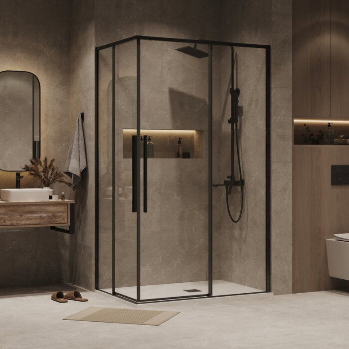 Душевой уголок Grossman Galaxy 300. K33.01.8070.42.00 80х70 см, профиль графит сатин, стекло прозрачное