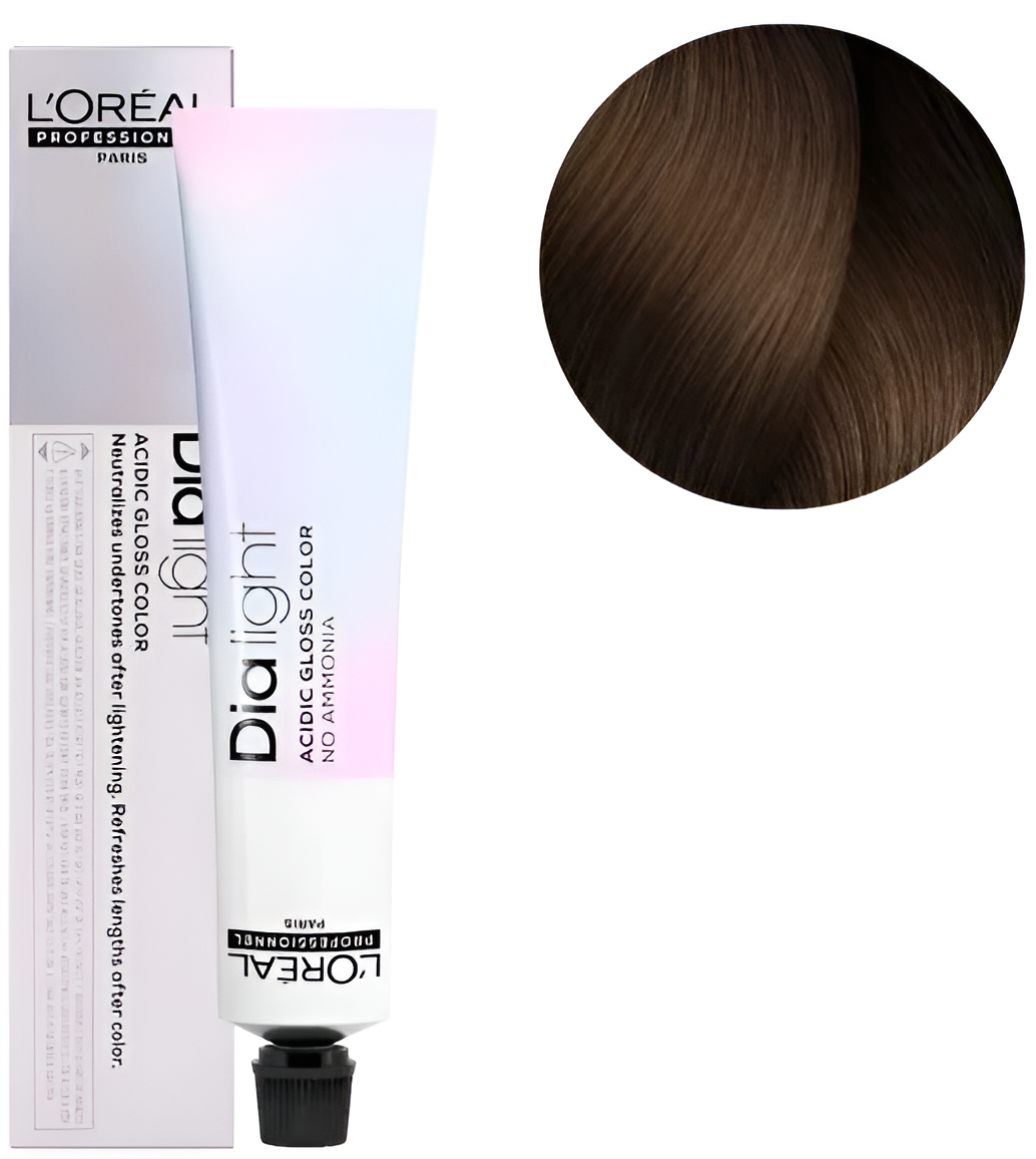 L'Oreal Professionnel Dia Light Краска для волос, 6.28 темный блондин перламутровый мокка, 50 мл