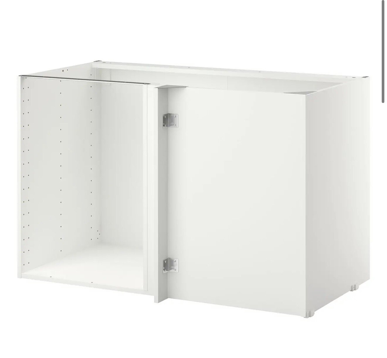 Каркас напольного шкафа углового, белый 128X68X80 СМ IKEA METOD метод 203.679.41
