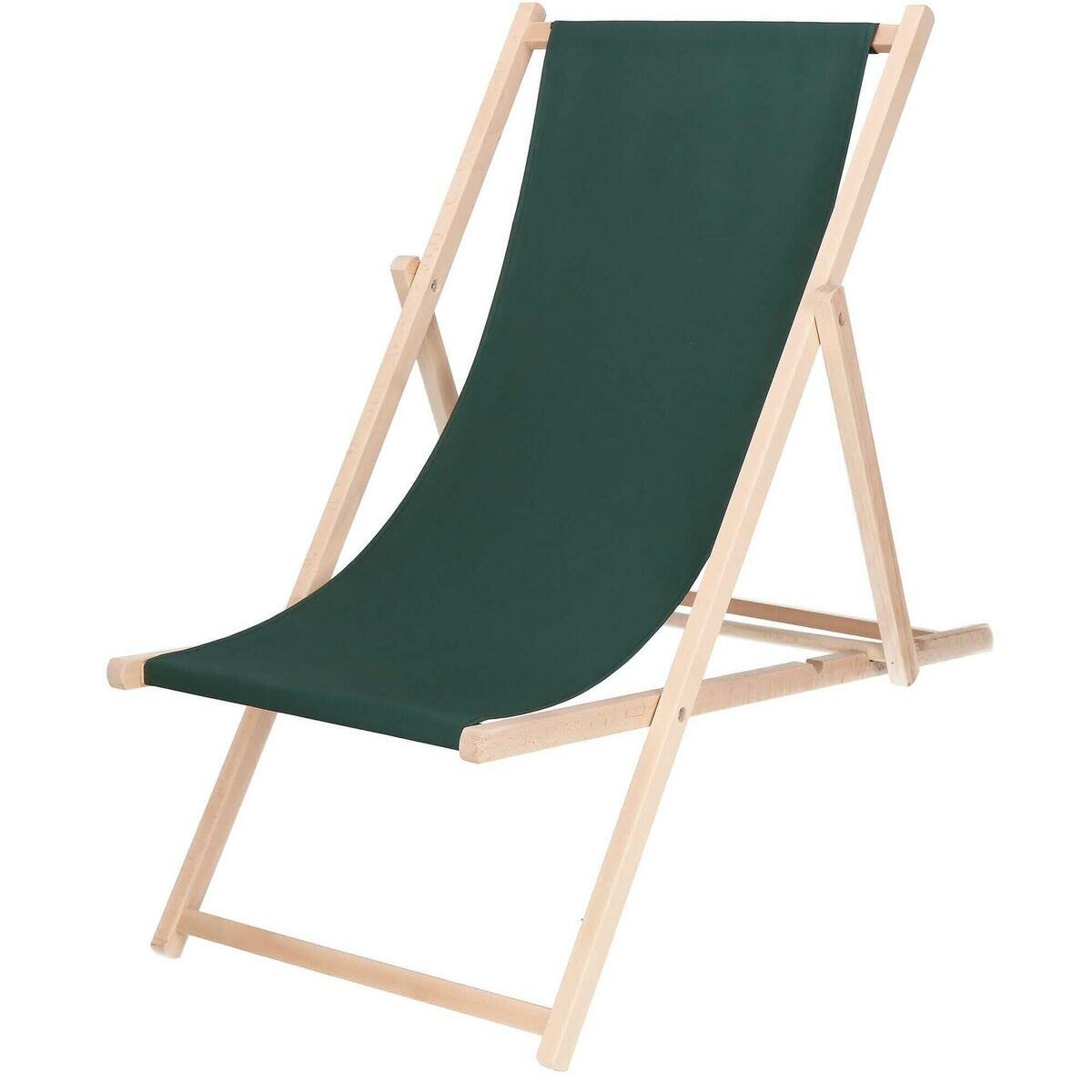 Decathlon Туристический шезлонг Springos деревянный, с 3-ступенчатой регулировкой, до 120 кг. Цвет темно-зеленый