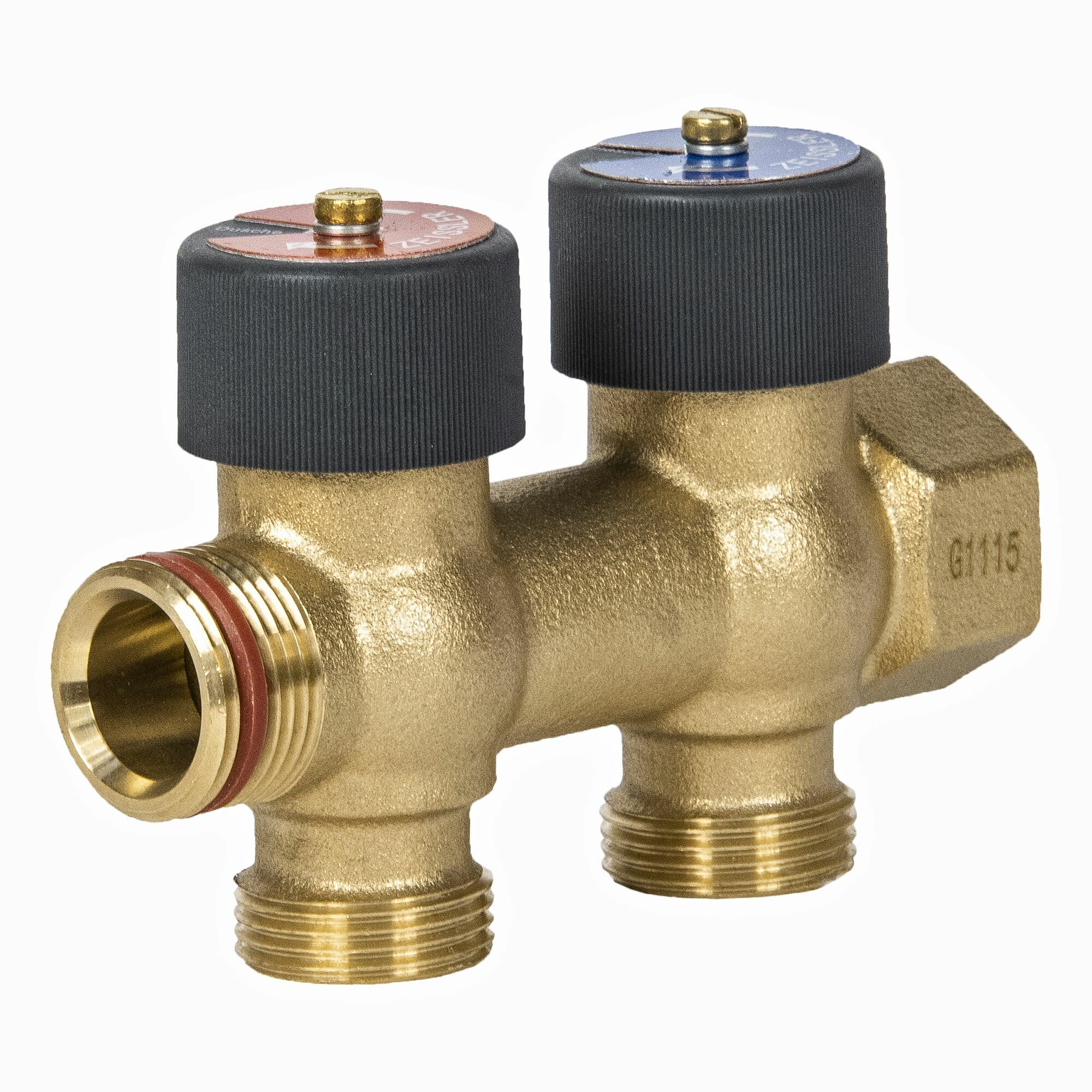 Коллектор для водоснабжения 2 выхода - 3/4"х3/4", регулирующий из бронзы, Zeissler, ZSc.403.0502E