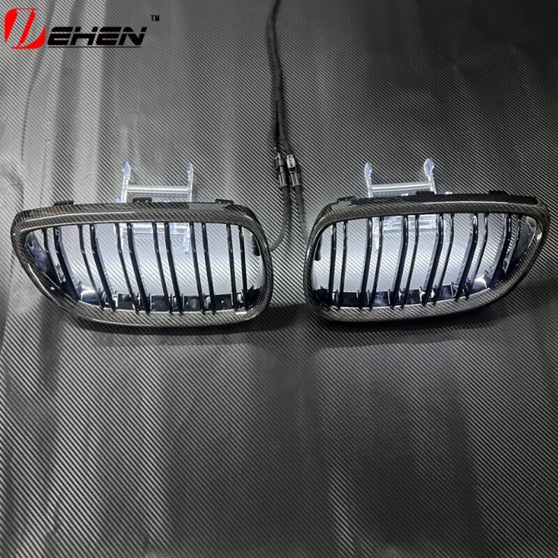Светодиодные светящиеся гоночные решетки радиатора для BMW F20 F22 F87 F30 F32 F80 F82 F10 F15 F07 F01 F02 F25 F26, замена передней решетки из карбона