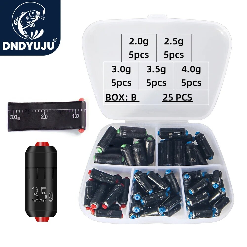 DNDYUJU Комбинированные грузила для рыбалки 1.5-5.0 г BOX-B