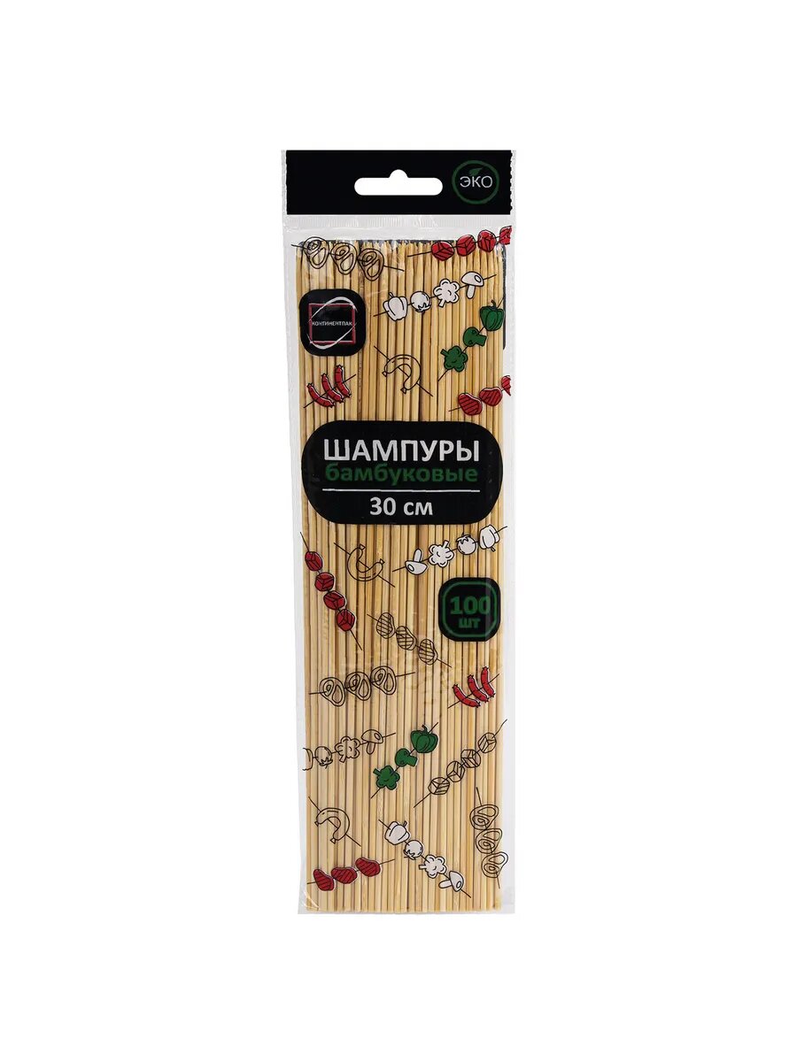 Шпажки-шампуры бамбуковые 30 см 100 штук