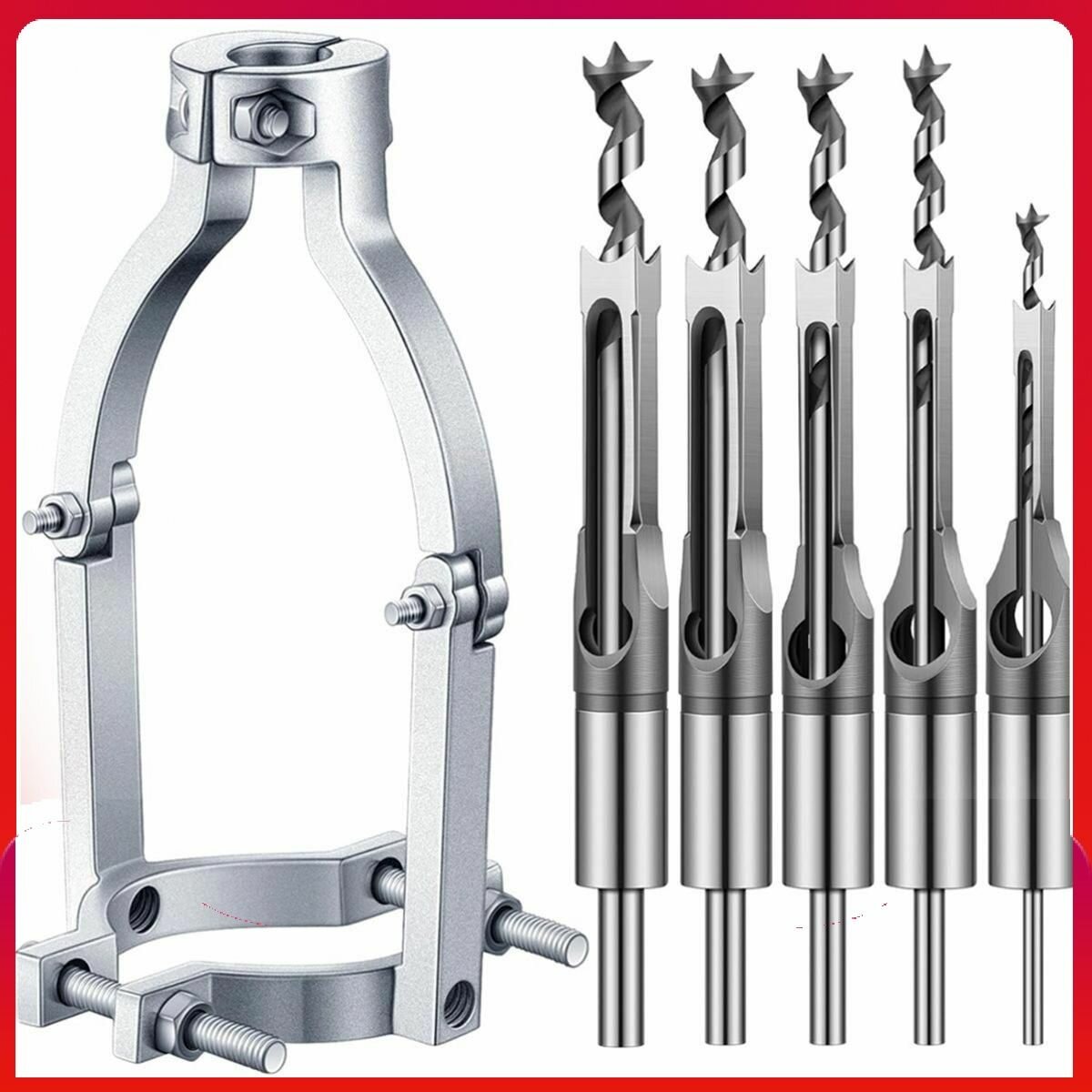 Адаптер и набор сверл для квадратных отверстий