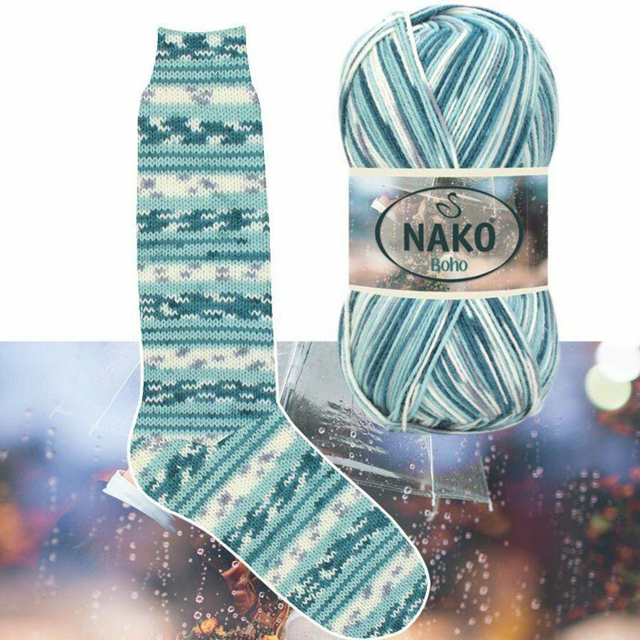 Пряжа Nako BOHO 82693 принт (5 мотков)