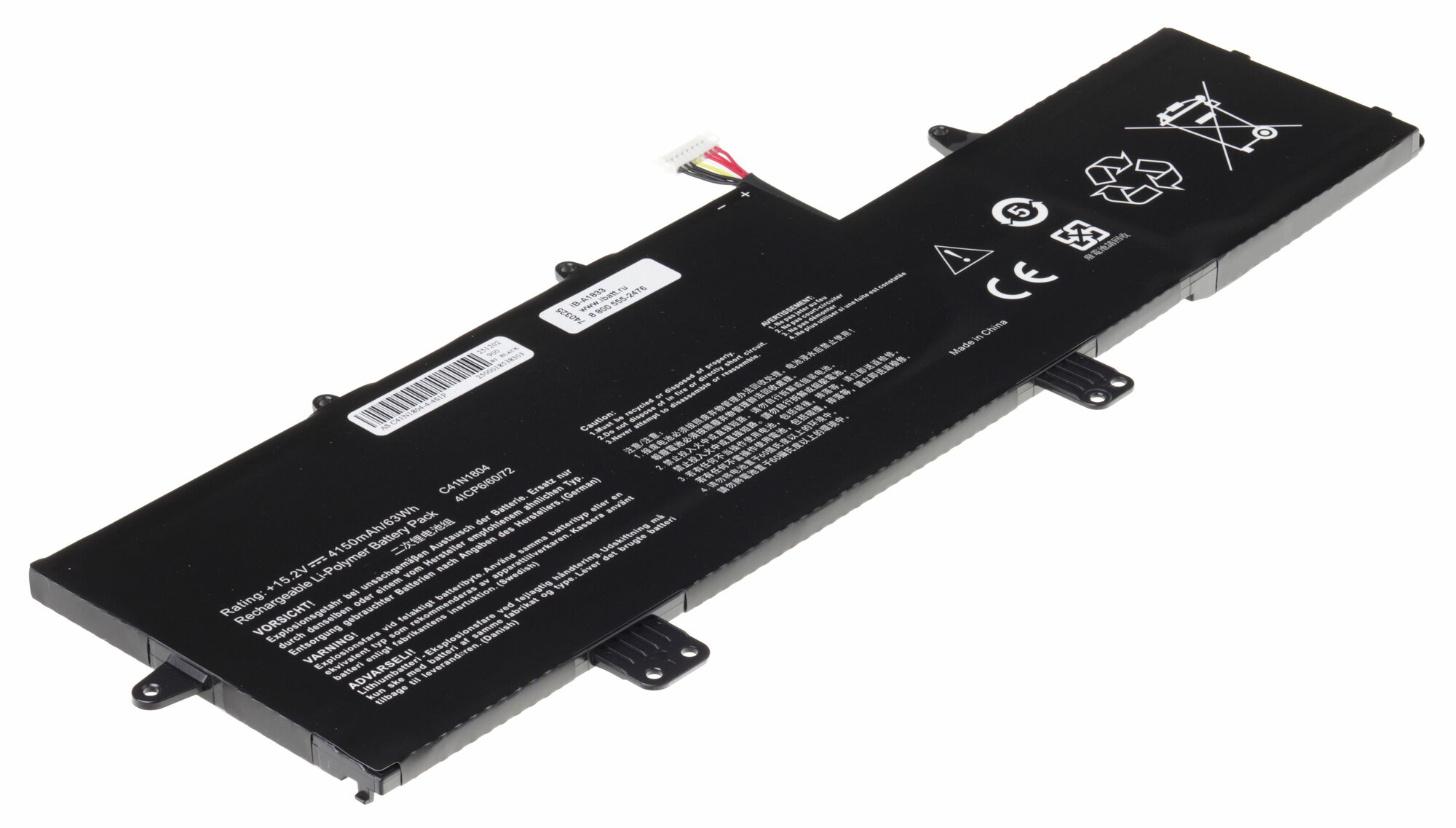 Аккумулятор iBatt 4150 mAh для ноутбука Asus Zenbook Pro 14, UX450FD ( C41N1804 )
