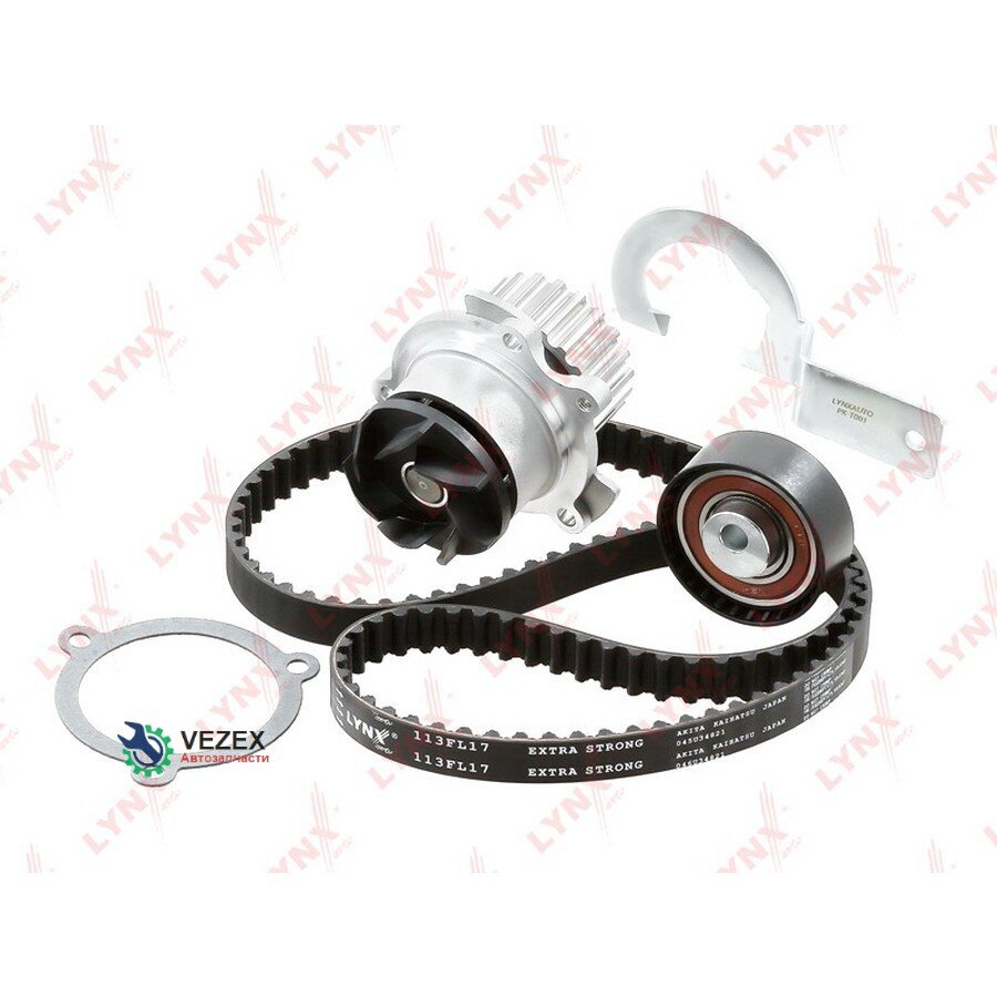 LYNXAUTO PW1355 Комплект ремня ГРМ с водяным насосом (усиленный ремень) LADA GRANTA 2190-94/KALINA 2192-94/LARGUS/PRIORA 2170/72 LADA Granta 1.6 8V 11> / Kalina 2 1.6 8V 13>