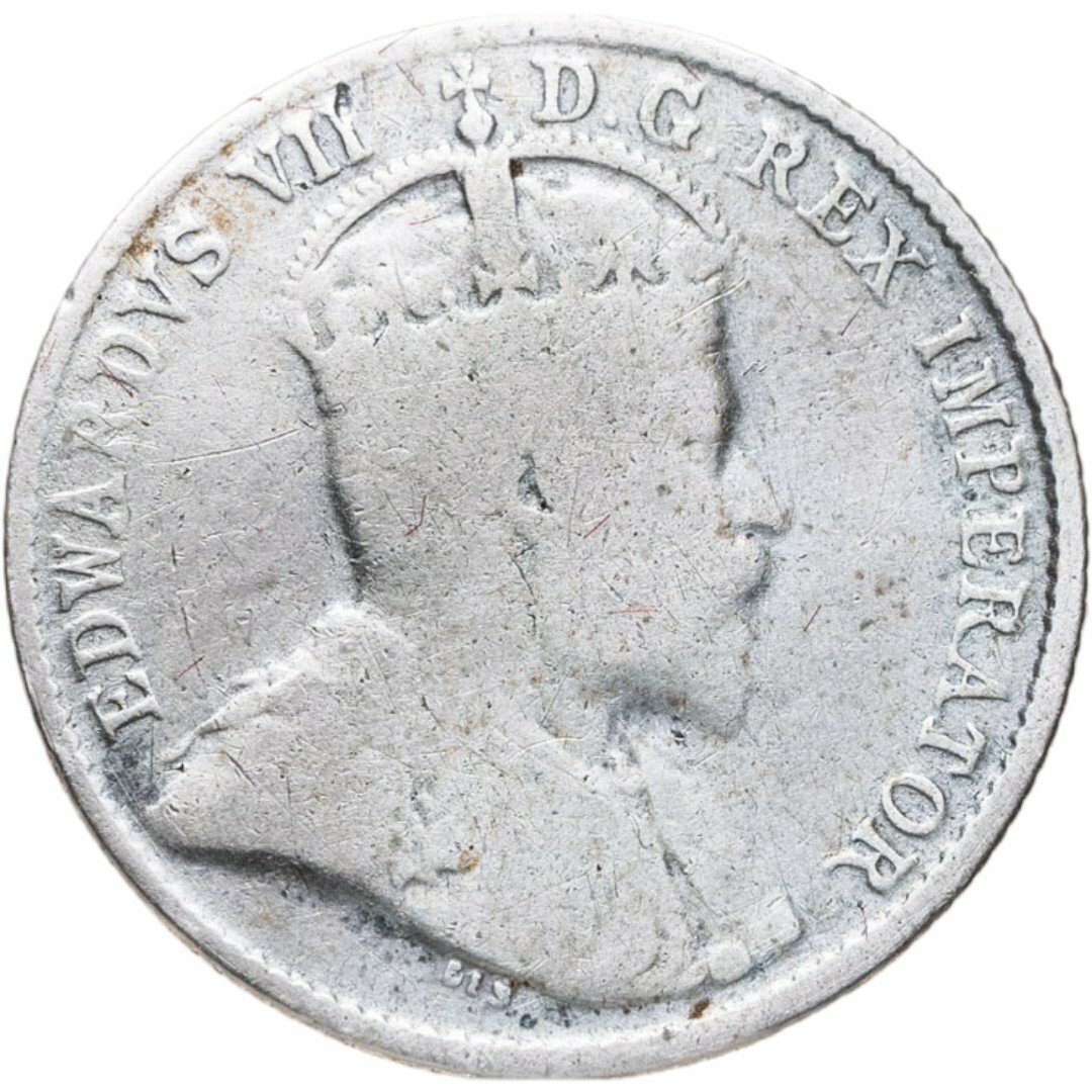 Канада 5 центов cents 1907, Серебро 925, в сохранности F