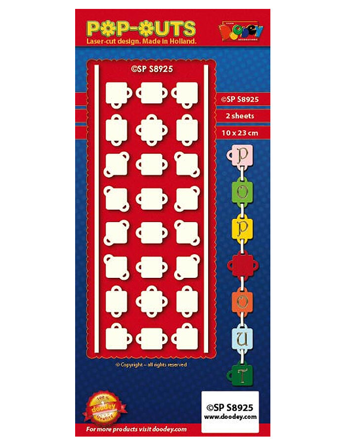 Картонные вырубки для скрапбукинга (2 листа, цвет: Желтый , 10x15 см.)