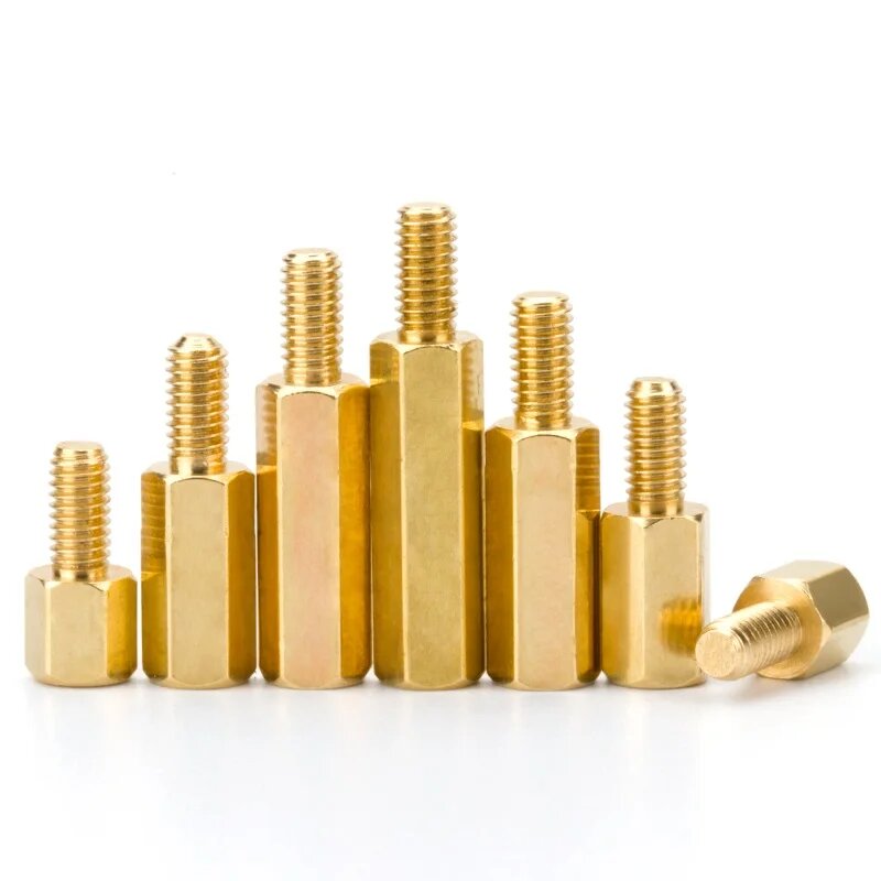 Шестигранные стойки из латуни M2 M2.5 M3 M2x4-4mm-100pcs