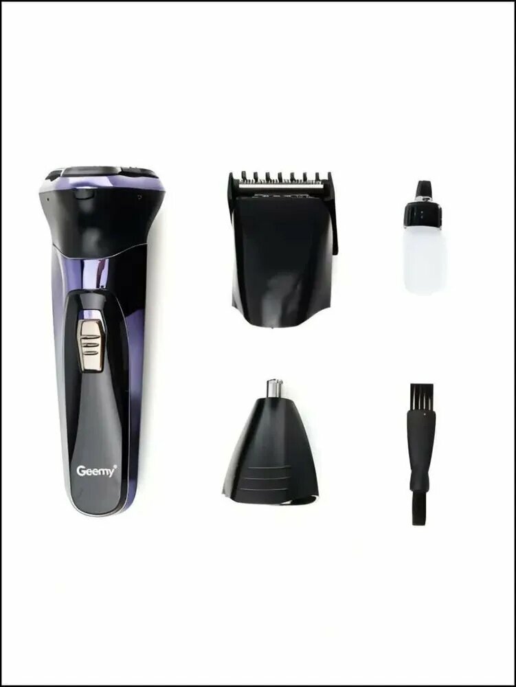 Электробритва GM-6607, черный, фиолетовый
