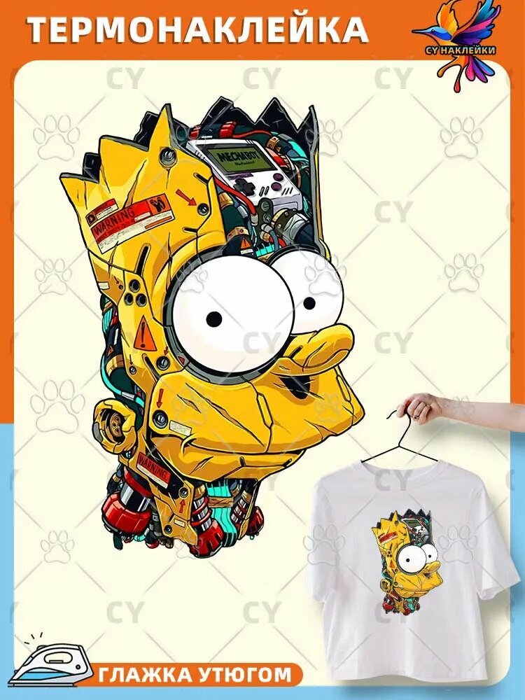 Термонаклейка на одежду The Simpsons и Bart Simpson логотипы брендов