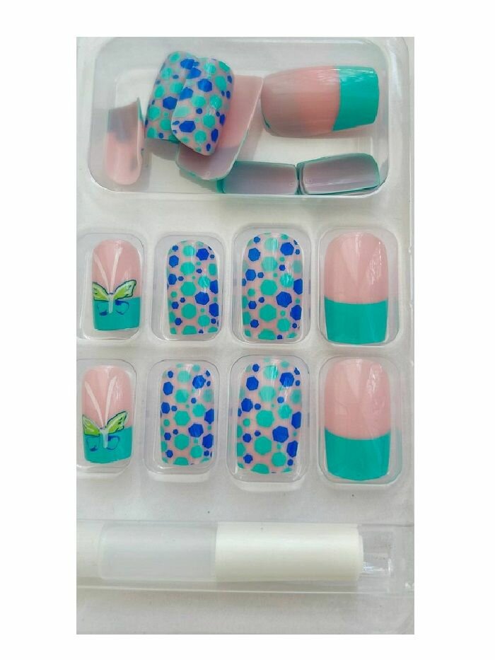Накладные ногти с дизайном (24 типсы + клей)