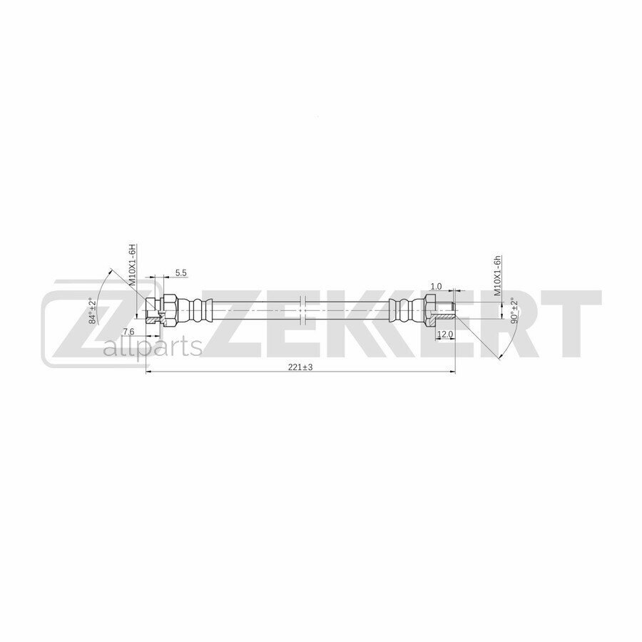 ZEKKERT BS-9093 Шланг тормозной передний Mitsubishi Pajero II III 90- Pajero Sport 98- L300 III 91-