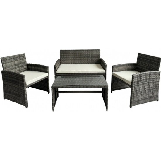 Набор мебели Меб-фф National Tree Company ротанг, 4 предмета, тёмно-серый, GM-M77