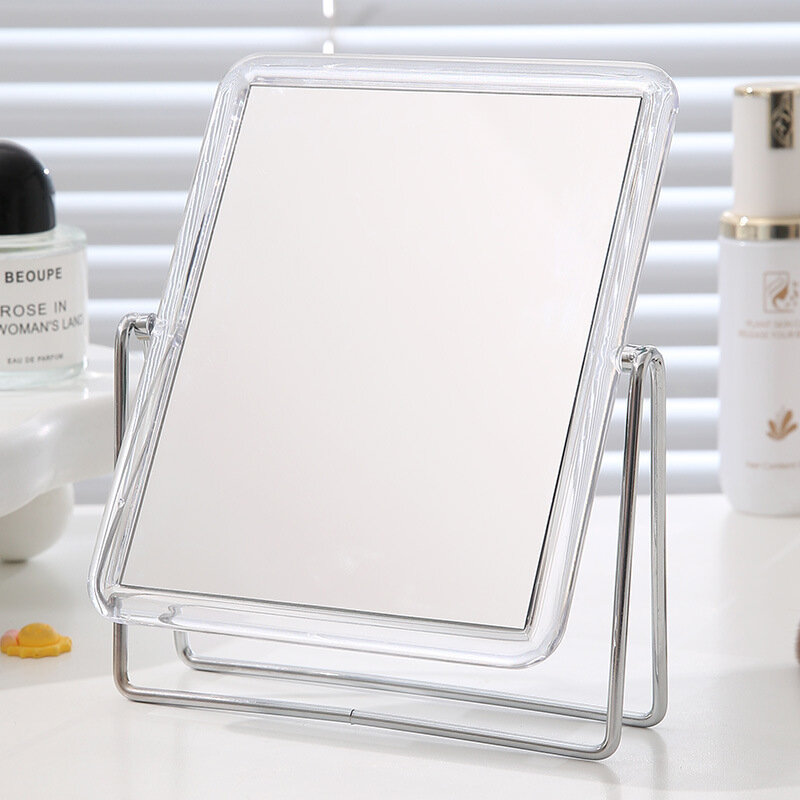 Зеркало для макияжа, настольное прозрачное зеркало, прозрачная рамка, двустороннее зеркало, зеркало для гардеробной, вращающееся зеркало для спальни и общежития, зеркало для макияжа.