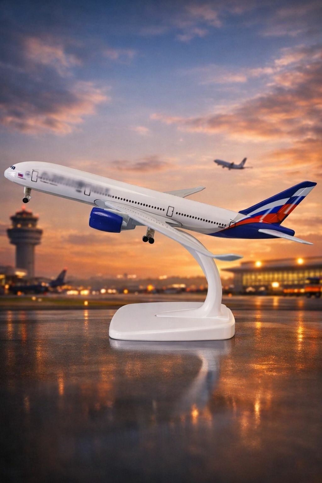 Модель самолёта металлическая Airbus A350 / Аэрофлот - 20 см.