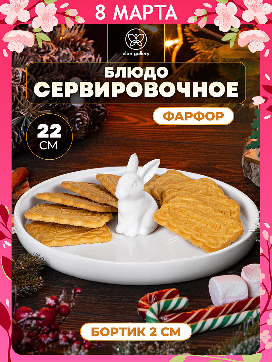 Блюдо с бортиком сервировочное Elan Gallery Кролик 22х22х7,4 см