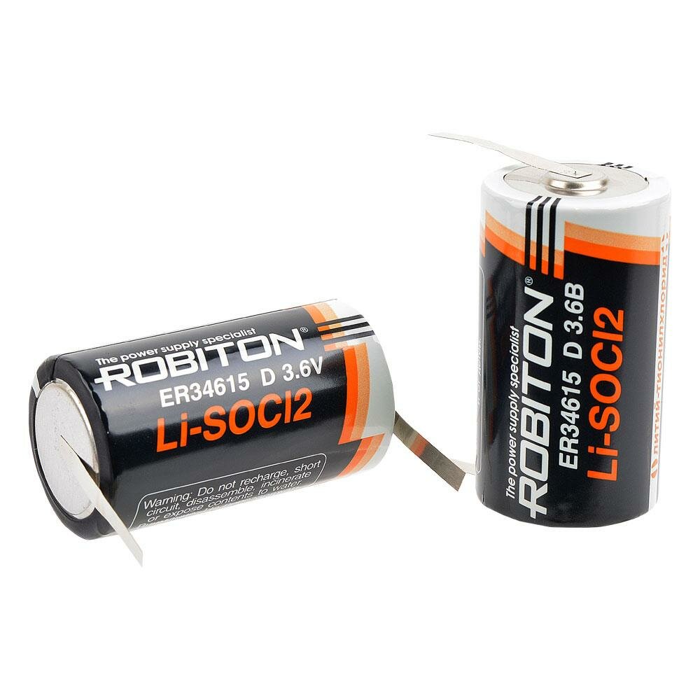 Батарейка Robiton ER34615 3.6V size D FT Li-SOCl2 19000mAh SR2 ER34615-FT, 2шт.