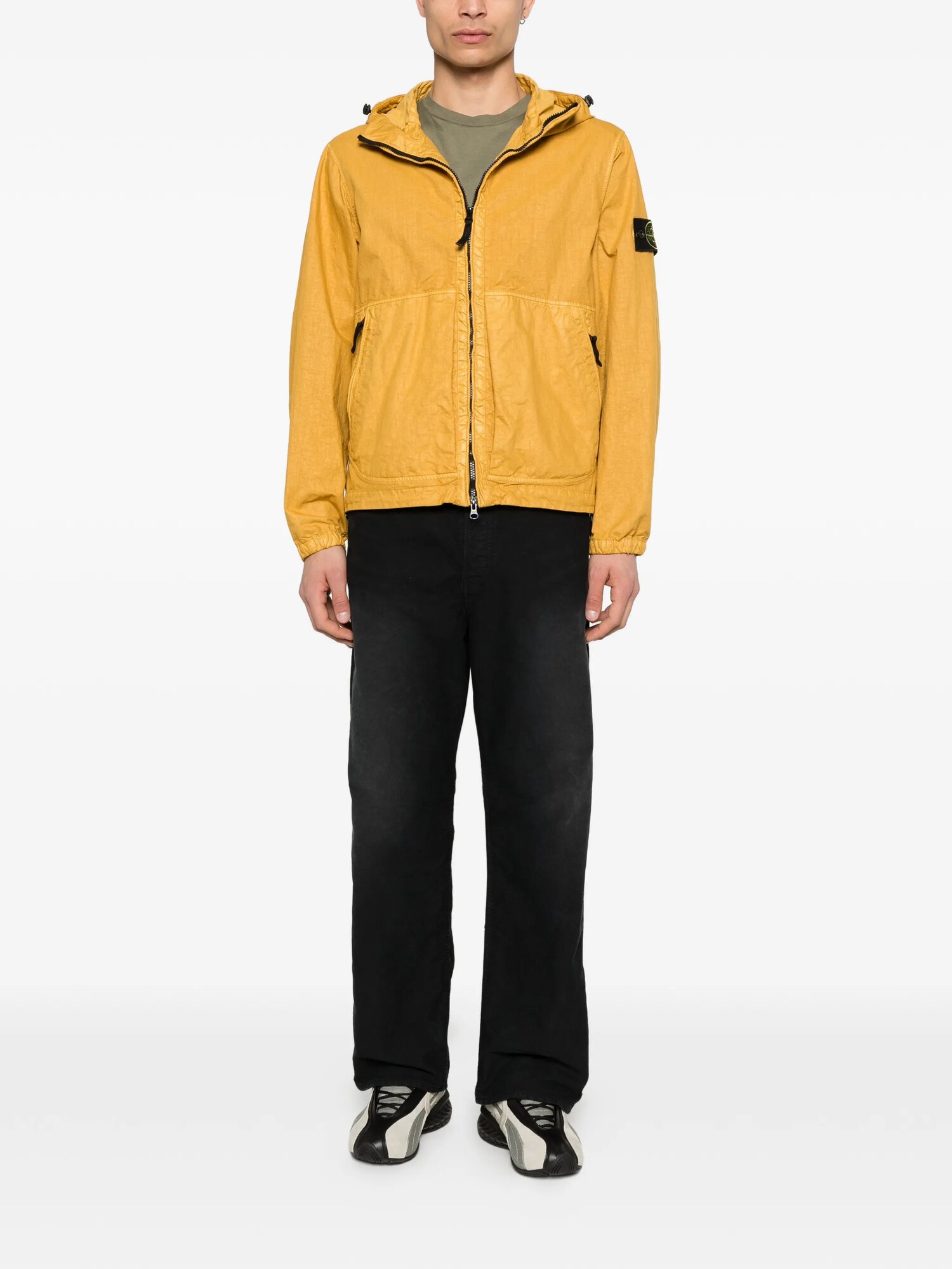 Куртка Stone Island Zip-up hooded jacket, размер M, yellow — фото 1