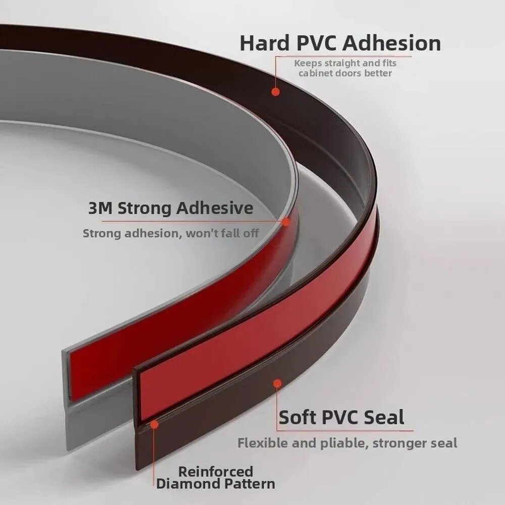 Уплотнительная лента для мебели с 3M клейкой основой, самоклеящаяся, коричневая