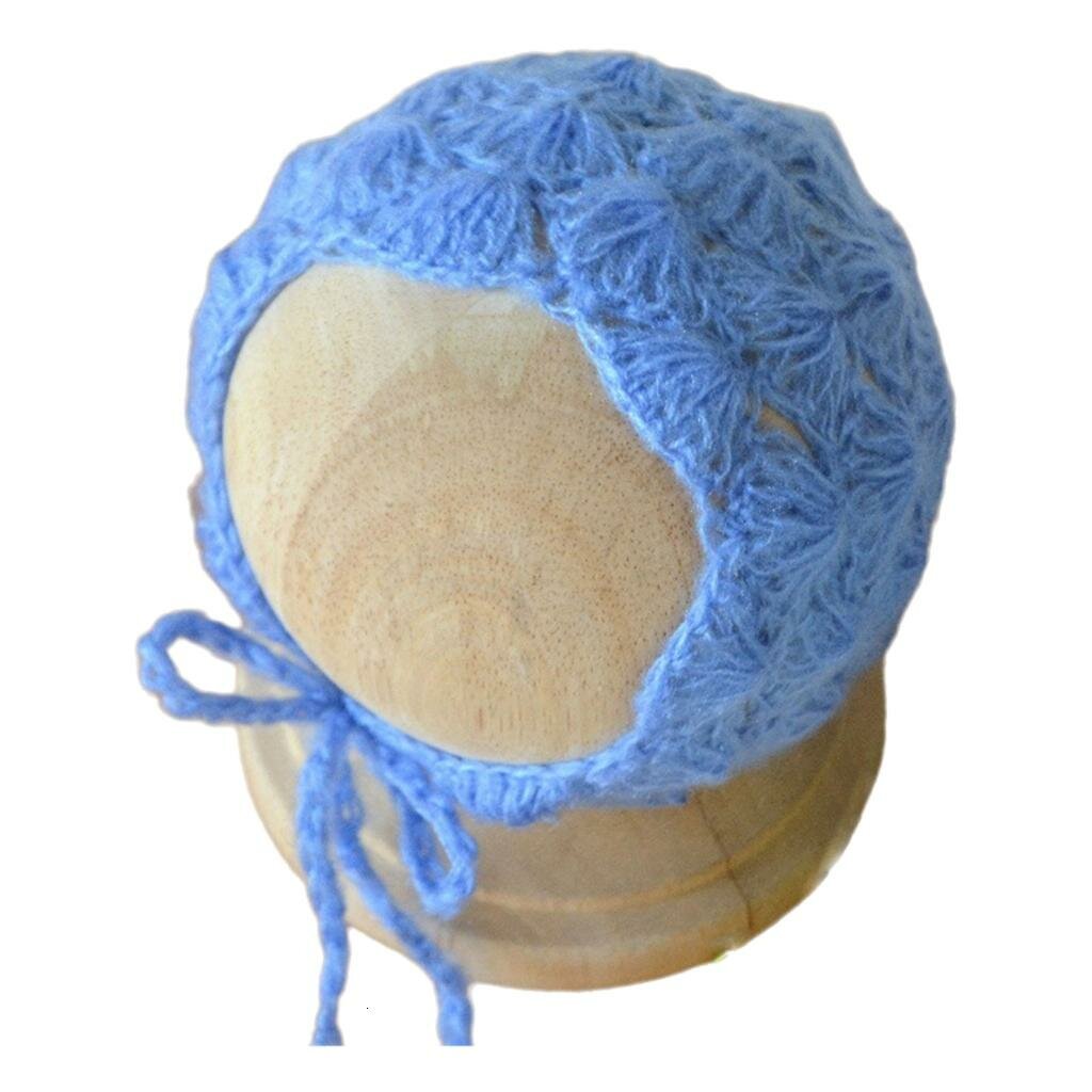 Мохеровая шапочка для фотосъёмки младенцев, Небесно-голубой