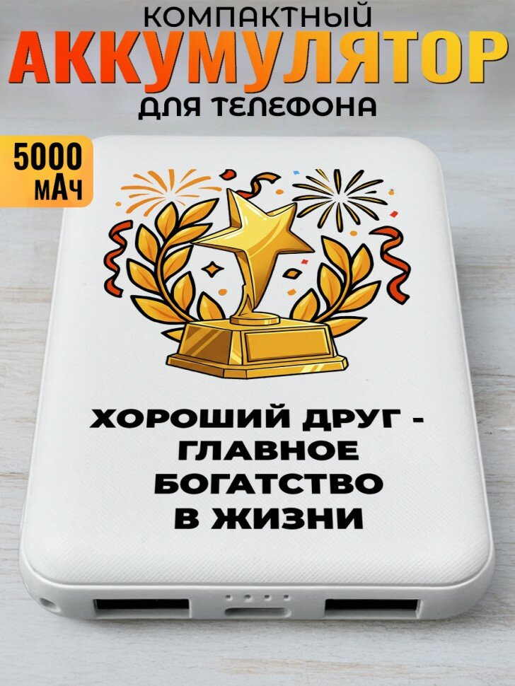 Повербанк "Хороший друг - главное богатство в жизни"