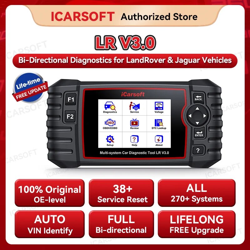 ICarsoft LR V3.0 TPMS OBD2 диагностический инструмент многосистема для LANDROVER JAGUAR CARS двунаправленный комплект ABS DPF EPB сброс масла