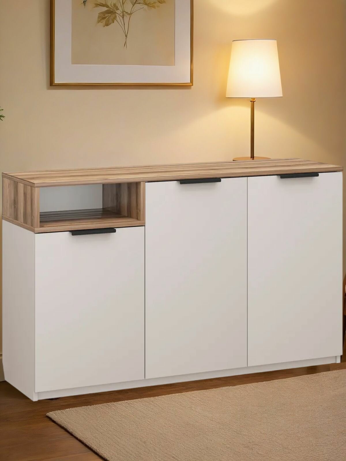 Комод с полками 120х35.6х73.5 см Чарли 9.2 Аквилон Кашемир, Авелано