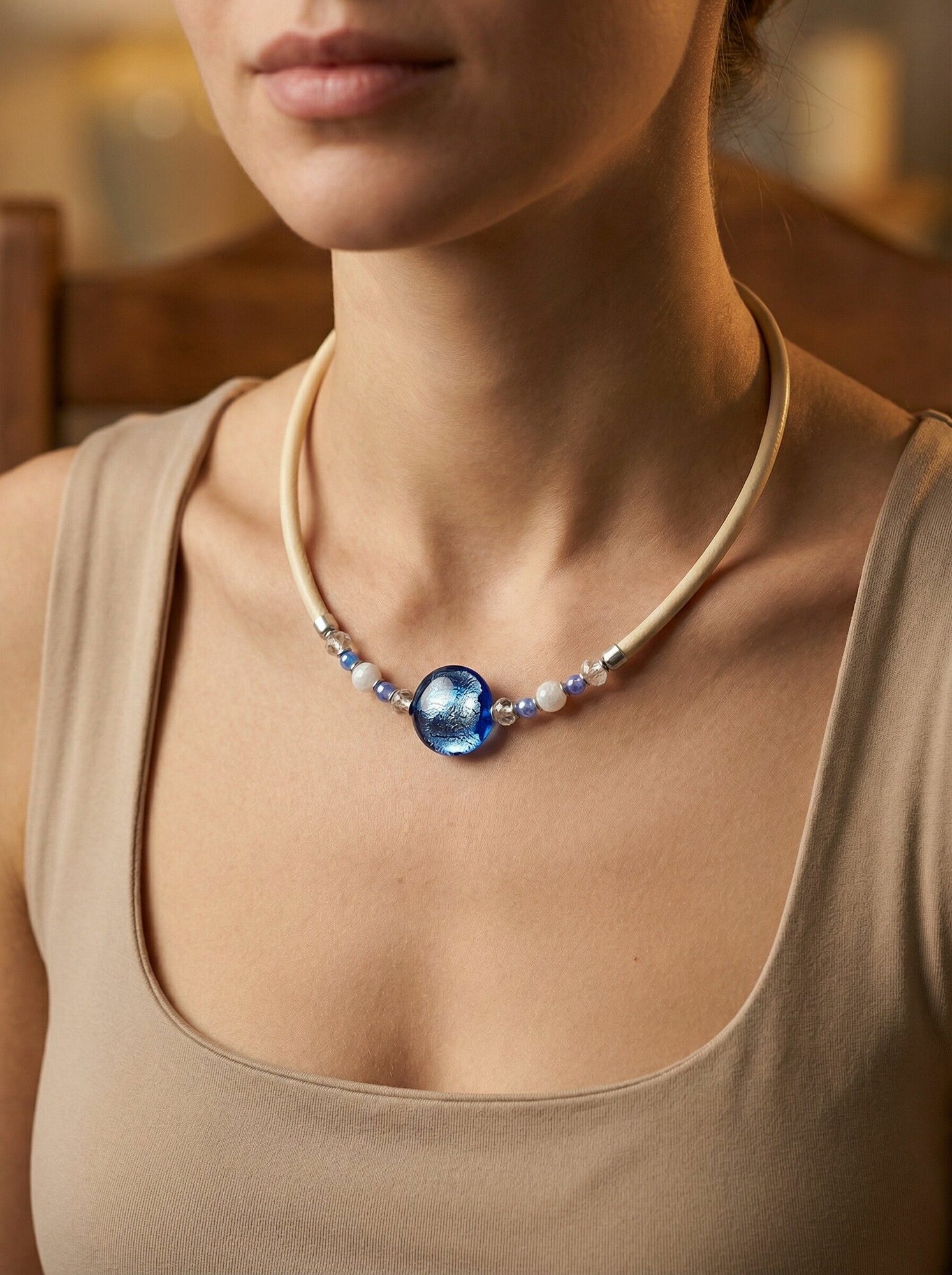 Колье, стекло, муранское стекло