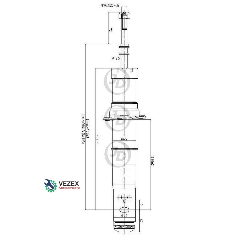 JUST DRIVE JAA0259 Амортизатор газомасляный передний /341141/