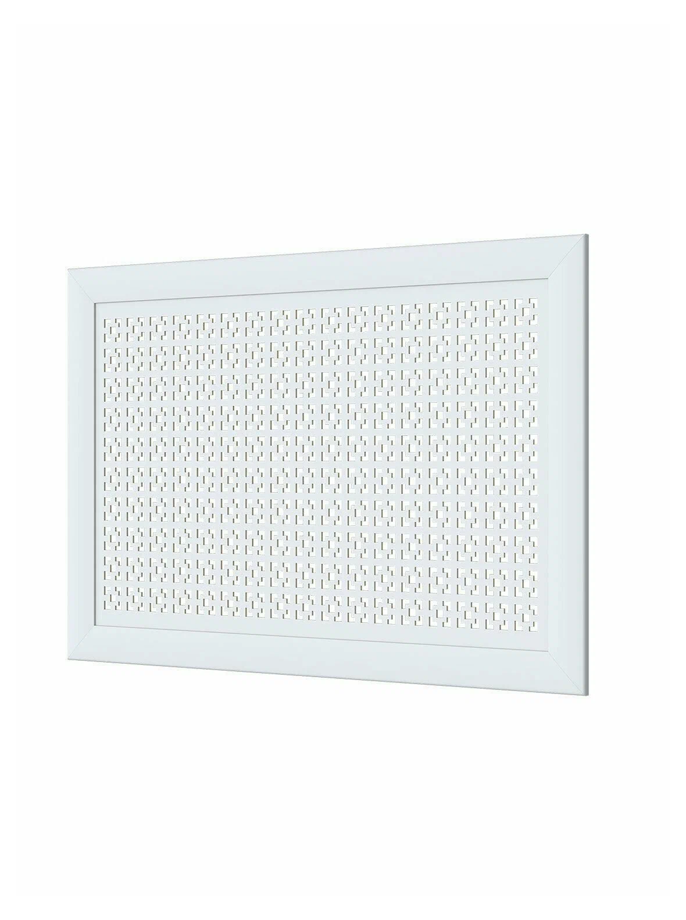 Экран декоративный для радиаторов и батарей: 600х900 мм, белый, дамаско, серия Модерн с рамкой