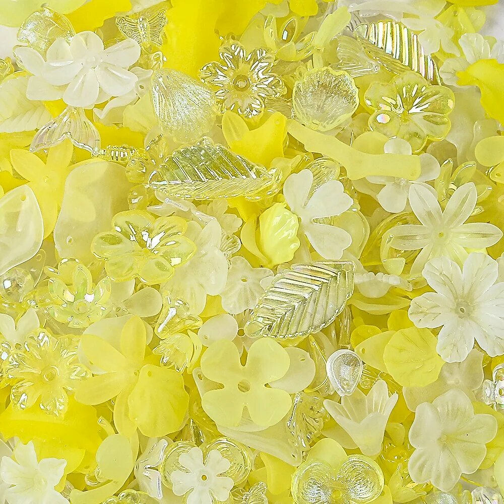 Акриловые бусины для украшений 20г/100г Светло-желтый, 20g, Yellow