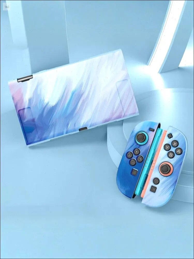Чехол RL на Nintendo Switch 2, силиконовый, Град. Голубой/Белый для консоли