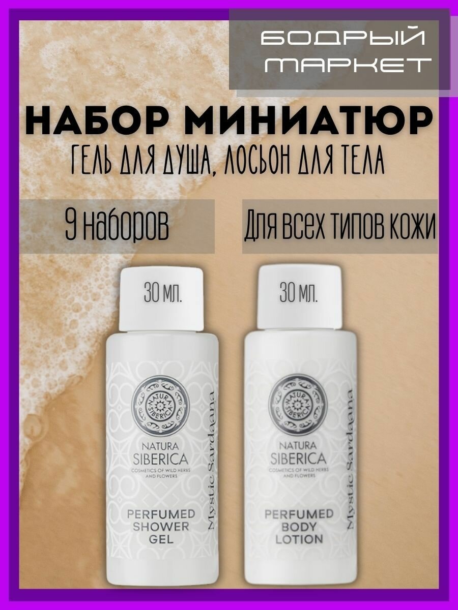 Набор парфюмированных миниатюр Гель+Лосьон 9 наборов
