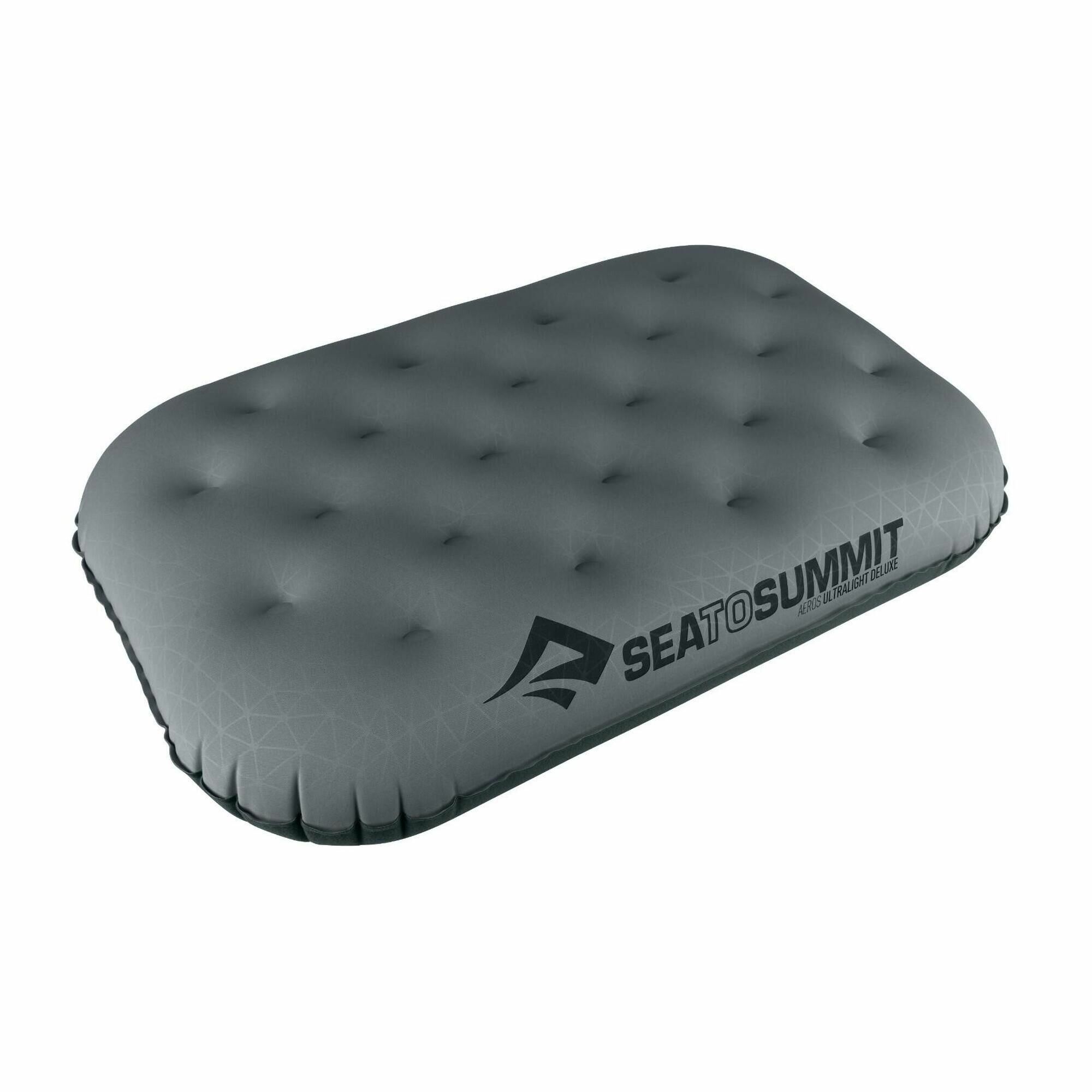 Sea To Summit Aeros Pillow Ultralight Deluxe надувная подушка для путешествий серая, Decathlon, Цвет: Темно-серый