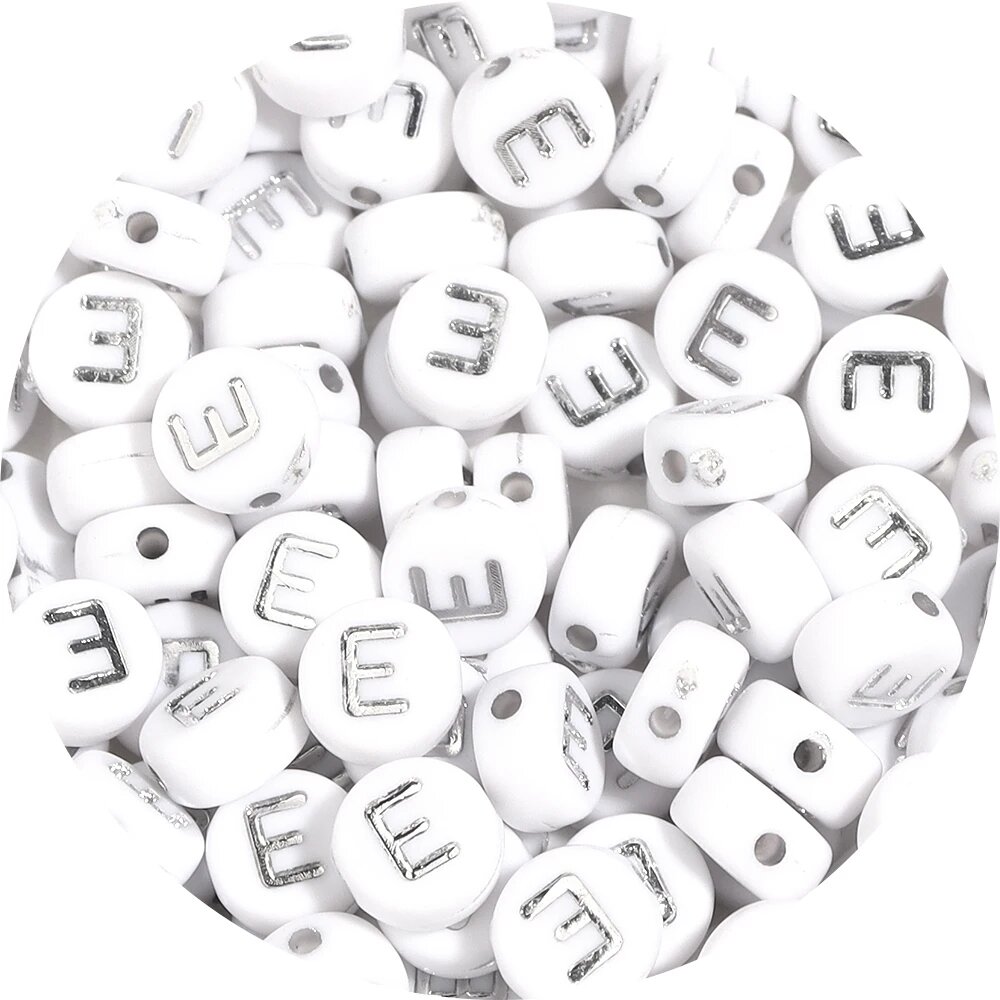 7x4 мм белые, серебряные цветные акриловые бусины с буквами, круглые плоские бусины с алфавитом, свободные бусины для изготовления ювелирных изделий, браслет ручной работы, ожерелье