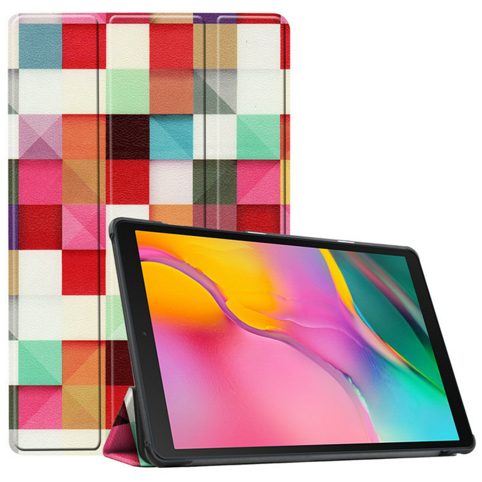 Защитный чехол MyPads для Lenovo Tab K10 TB-X6C6F 10.3 с ярким мозаичным рисунком из искусственной кожи