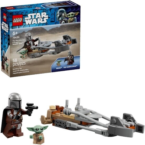 Конструктор Lego Star Wars 75436 Спидер-байк Мандалорца и Грогу