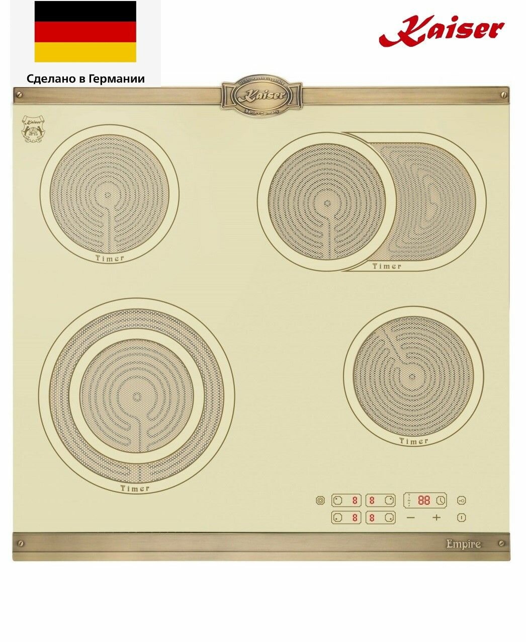 Электрическая варочная поверхность 58*54 Kaiser KCT 6185 ElfEm слоновая кость