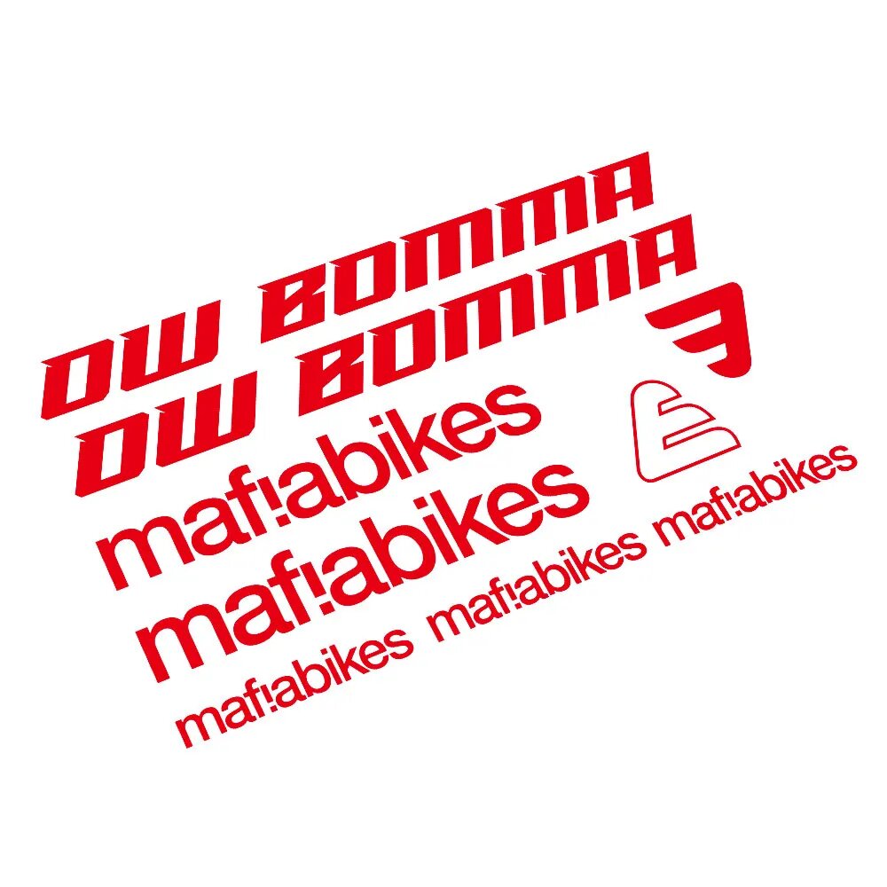 Наклейки на велосипед Mafia OW Bomma, красные