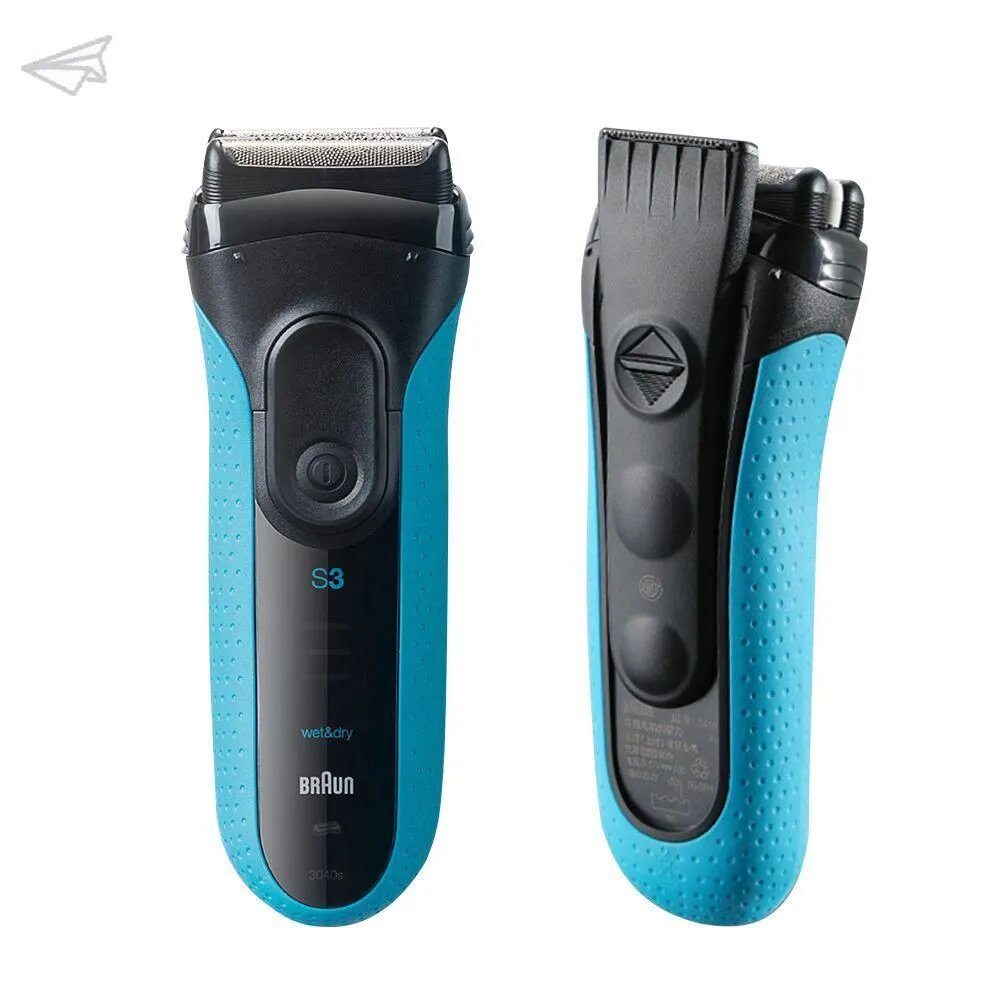 Braun Series 3 3040s Электробритва electric razor, светло-синий, черный