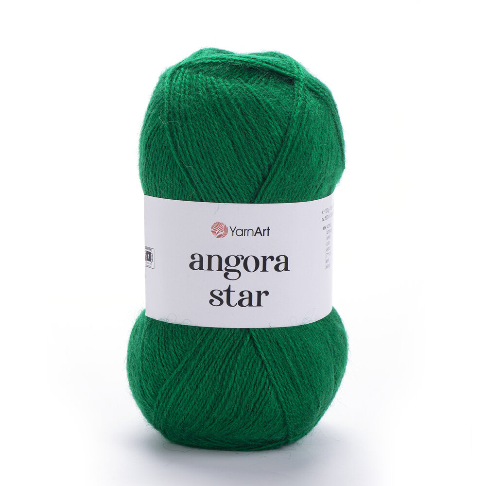 Пряжа для вязания YarnArt Angora Star 338 ярко-зеленый 100 гр/500 м 20% тонкая шерсть, 80% акрил