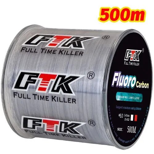 Монофильная леска FISH KING для рыбалки 500 м 0.4 мм, цвет желтый, белый, синий