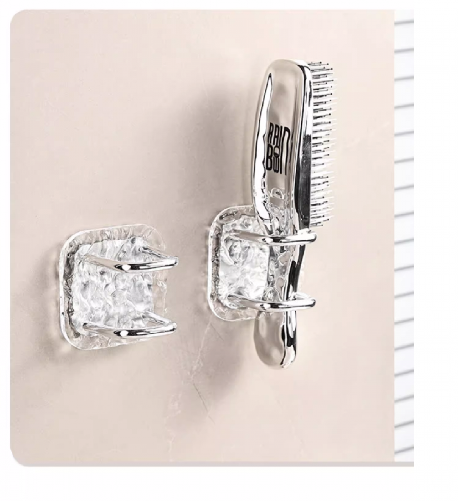 Настенный держатель для расчески MyPads, самоклеящийся, серебристый прозрачный