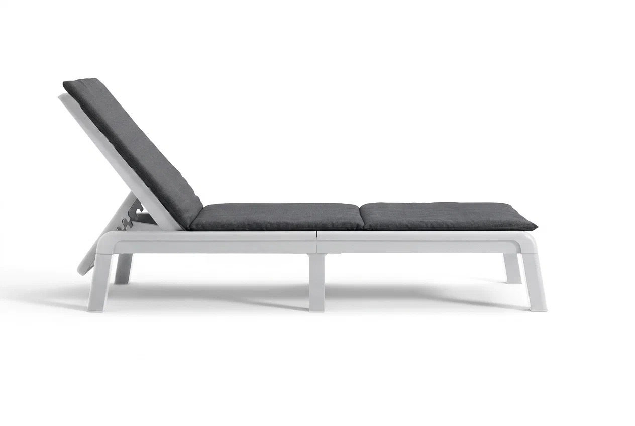 Шезлонг садовый Keter Atlas 17213628, каркас пластик, матрас в комплекте(серый)